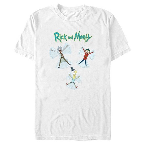 Men's Rick And Morty Christmas Snow Angels T-shirt : Target