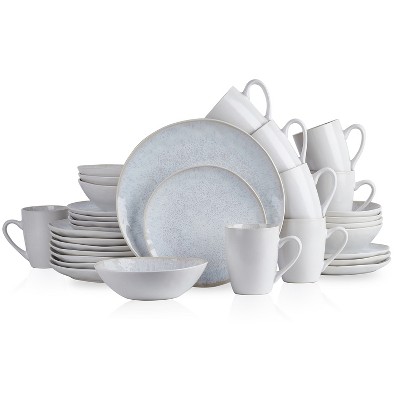 Stone Lain Jade 32-piece Stoneware Dinnerware Set, Service For 8, Taupe ...