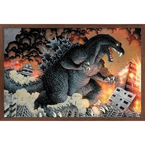 Trends International Godzilla: Comic - City Framed Wall Poster Prints ...