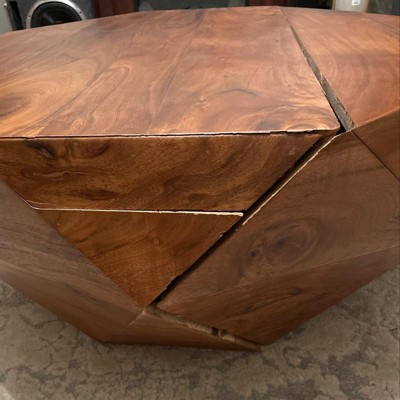Diamond Shape Acacia Wood Coffee Table With Smooth Top Dark Brown - The ...