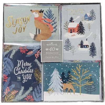 Hallmark Traditional Holiday Card Assortment 40 Pack Festive Metallics ...