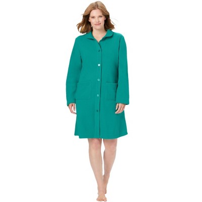 Only Necessities Women's Plus Size Fleece Robe - M, Light Jade : Target