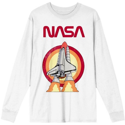 Nasa Rocket Women's White Long Sleeve Shirt : Target
