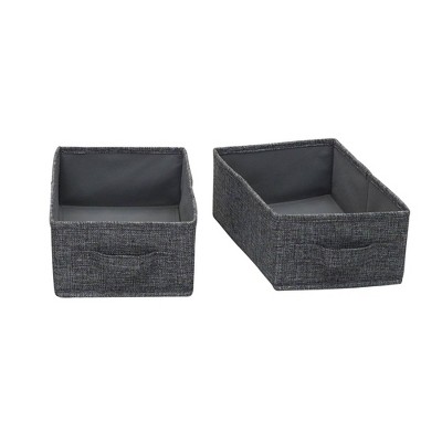 Household Essentials Set Of 2 Medium Storage Boxes With Lids Graphite ...