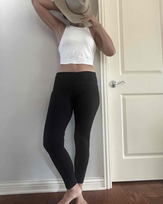 Women's Rib High Neck Racerback Cropped Tank Top - All In Motion™ Cream ...