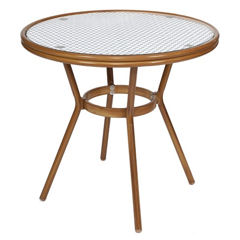 Flash Furniture Indoor/outdoor Commercial Glass Top French Bistro Table ...