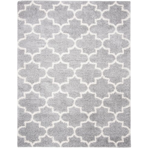 Fontana Shag Fnt818 Power Loomed Area Rug - Grey/cream - 8'x10 ...