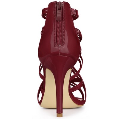 Allegra K Women's Open Toe Strappy Stiletto Heel Lace Up Sandals ...