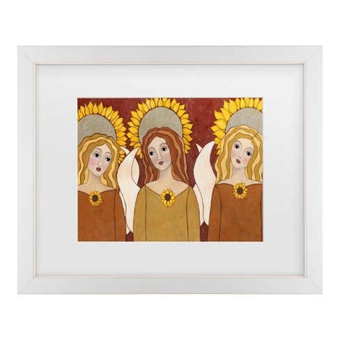 Medana Gabbard Angels And Sunflowers Matted Framed Art : Target