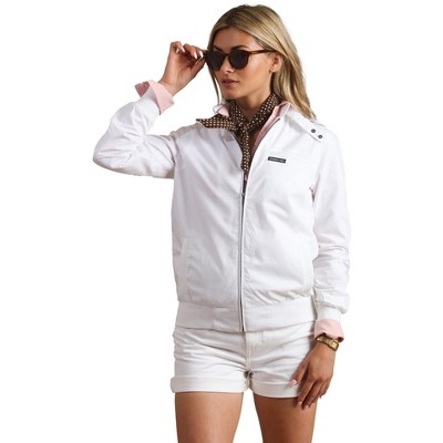 Members Only Women's Classic Iconic Racer Jacket - Large, White : Target