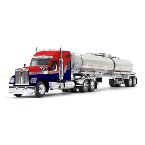 First Gear Dcp 1/64 Red & Blue Kenworth W990 76in Sleeper With Brenner ...