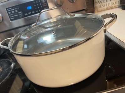 8qt Nonstick Ceramic Coated Aluminum Wide Stock Pot Blue - Figmint ...