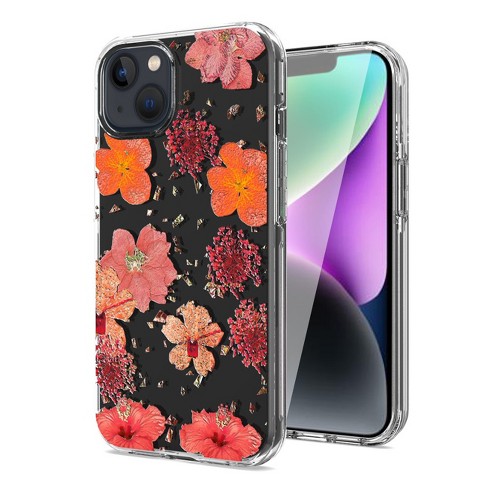 Pressed Dried Flower Design Phone Case For Iphone 14 /13 In Red : Target