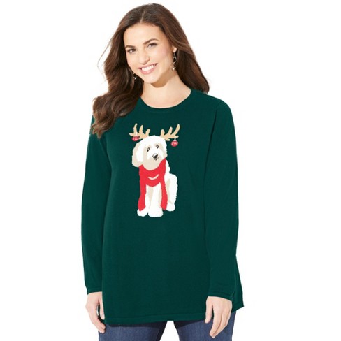Catherines Women's Plus Size Cozy Critter Sweater - 1x, Emerald Green ...
