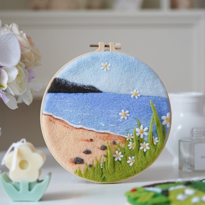 Wizardi Needle Felting Kit - Seaside Horizon. DIY Wool Craft Kit F07N8 ...