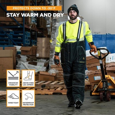 Refrigiwear Ergoforce Waterproof Insulated Low Bib Overalls (black, 2xl ...