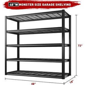 Reibii 48''w Garage Shelving 2500lbs Garage Storage Shelves Heavy Duty ...