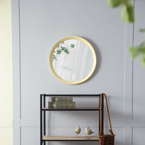 GDFStudio Janka 20" Round Mango Wood Decorative Wall Mirror : Target