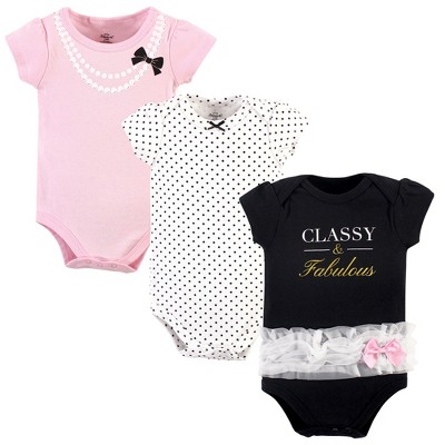 Little Treasure Baby Girl Cotton Bodysuits 3pk, Classy, 12-18 Months ...