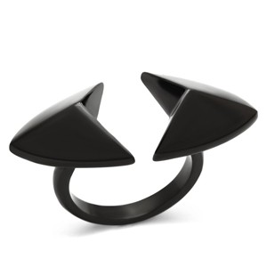 Slickblue Women's Modern Minimalist IP Black Geometric Cuff Ring, Dual ...