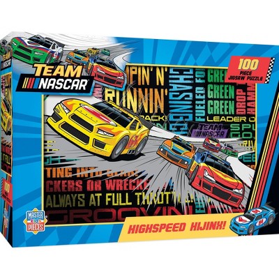 Masterpieces 100 Piece Kids Puzzle - Nascar Highspeed Hijinx - 14"x19 ...
