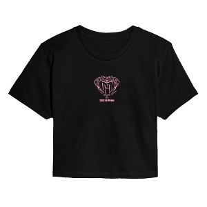 Women's - Monster High - Ornate Heart Pink Cropped Graphic T-Shirt : Target