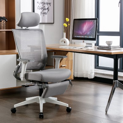High Back Office Chair With Fixed Arms And Headrest, Black, Home Office ...