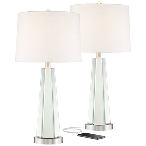 Regency Hill Braydon Modern Table Lamps Set Of 2 28" Tall Mirrored With ...