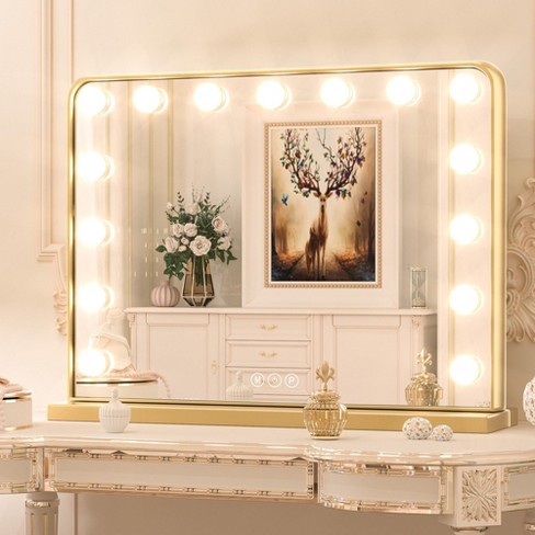 Keonjinn Large Led Vanity Makeup Mirror With Led Bulb Lights, Hollywood ...
