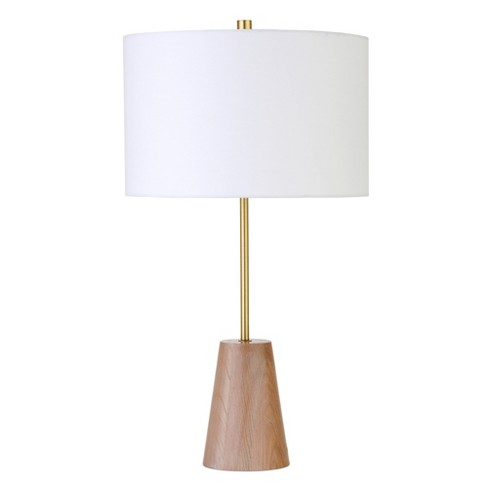 Hampton & Thyme 25.5" Limed Oak Table Lamp With Fabric Shade Brushed ...
