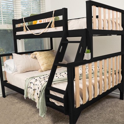 Max & Lily Scandinavian Twin Over Full Bunk Bed, Black/blonde : Target