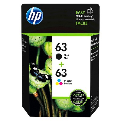 Hp 63 2pk Ink Cartridges - Black, Tri-color (l0r46an_140) : Target