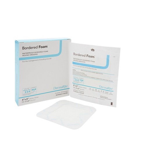 Borderedfoam Adhesive Foam Dressing, 4 X 4 Inch, 1 Count, 10 Packs, 10 ...
