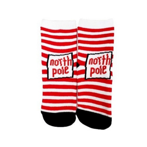 North Pole Striped Kids Socks- Toddler (ages 1-2) / Red/white From The ...