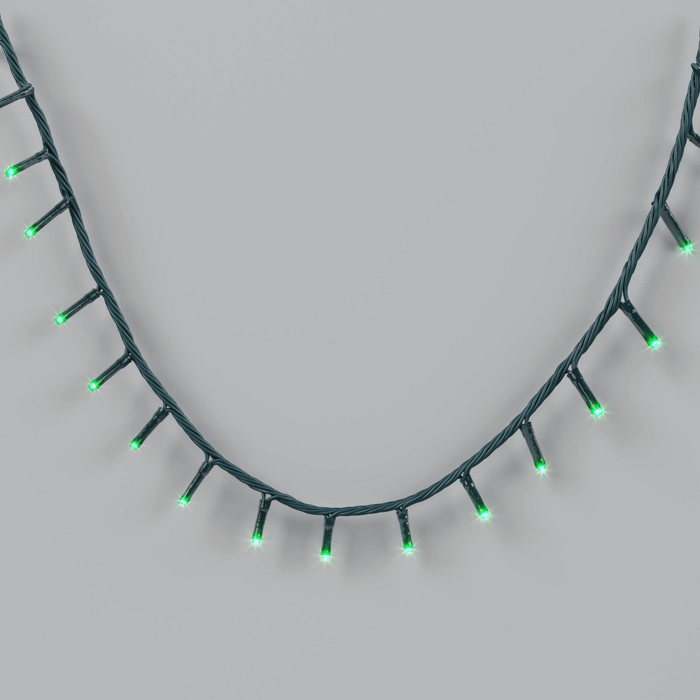 9.5' 3mm 100ct LED Micro Christmas String Lights Green with Green Wire ...