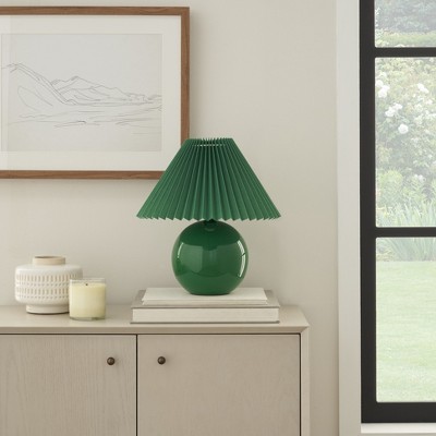 Nourison 13" Ceramic Round Accent Lamp With Pleated Shade : Target