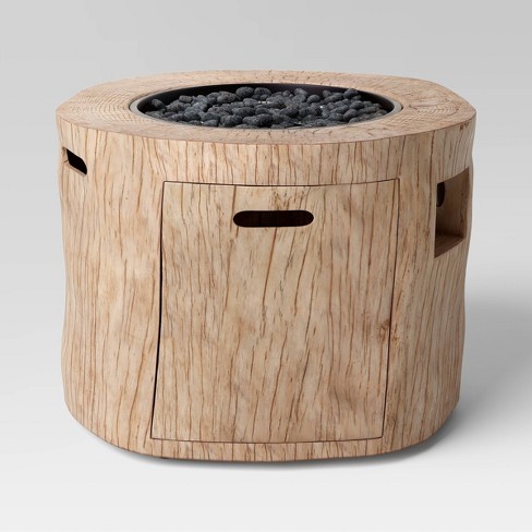 Weathered/natural Finish Statement Lp Round Outdoor Fire Table Natural ...