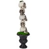Northlight 16" Skull Tower Topiary In Urn Halloween Decoration : Target