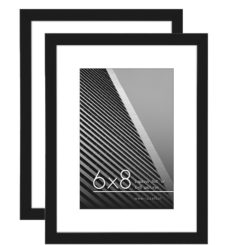 Americanflat 6x8 Picture Frame In Black - Thin Border Frame Displays ...