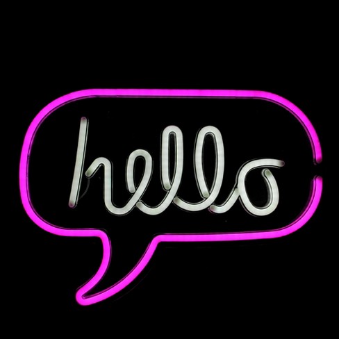 Northlight 17" Neon Style Led Lighted Hello Bubble Window Silhouette ...