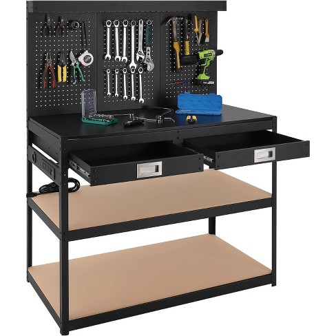 48" Tool Storage Workbench Steel Tool Table 1000lbs Capacity With ...