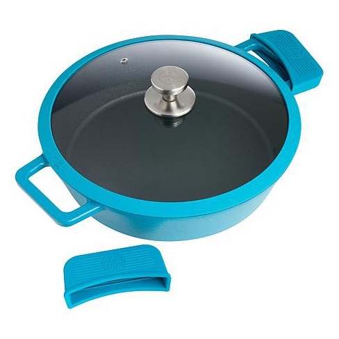 Kitchen Hq 144oz Cast Iron Nonstick Braiser Refurbished Teal : Target