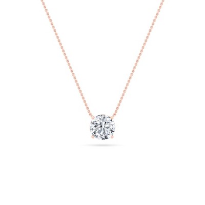 Fireborn 0.5Cttw Round Shaped Lab Grown Diamond (G/VS) Neck lace in 14K ...