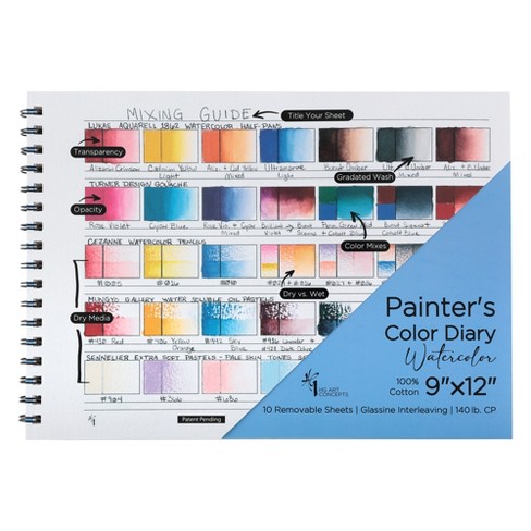 Hg Art Concepts Painters Color Diary - 9x12" Spiral-bound Color Swatch ...