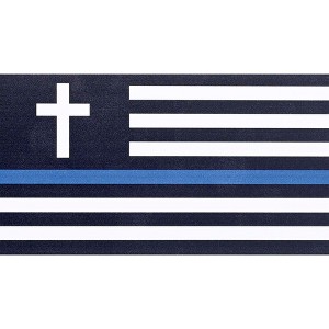 Dicksons MAG-1033 Christian Flag Honors Police Black and Blue 5 x 3 ...