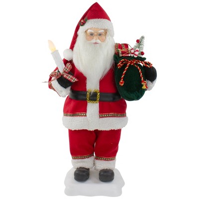 Northlight 24-inch Animated Santa Claus With Lighted Candle Musical ...