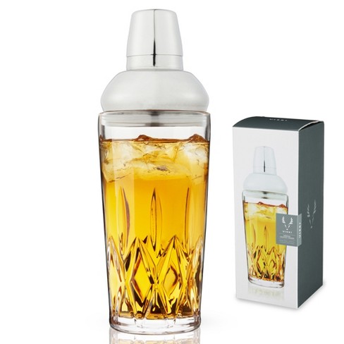 Viski Admiral Cocktail Shaker - Cut Crystal Tumbler With Stainless ...