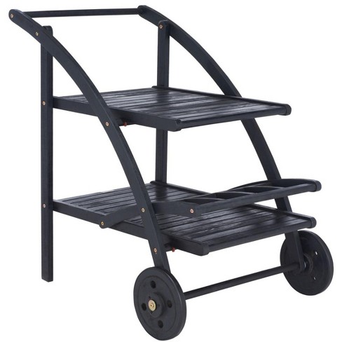 Lodi Indoor/outdoor Tea Cart - Black - Safavieh : Target