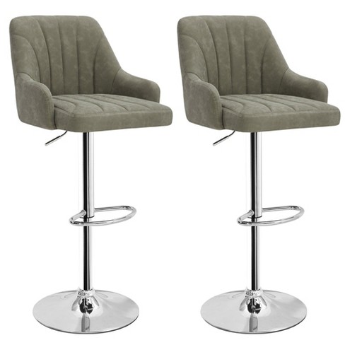 Vecelo Swivel Adjustable Bar Stools, Gray, Set Of 2 : Target