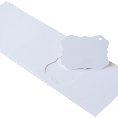 Paper Frenzy White Large Crest Tags 2.5" X 3.25" 100 Pack Laser ...